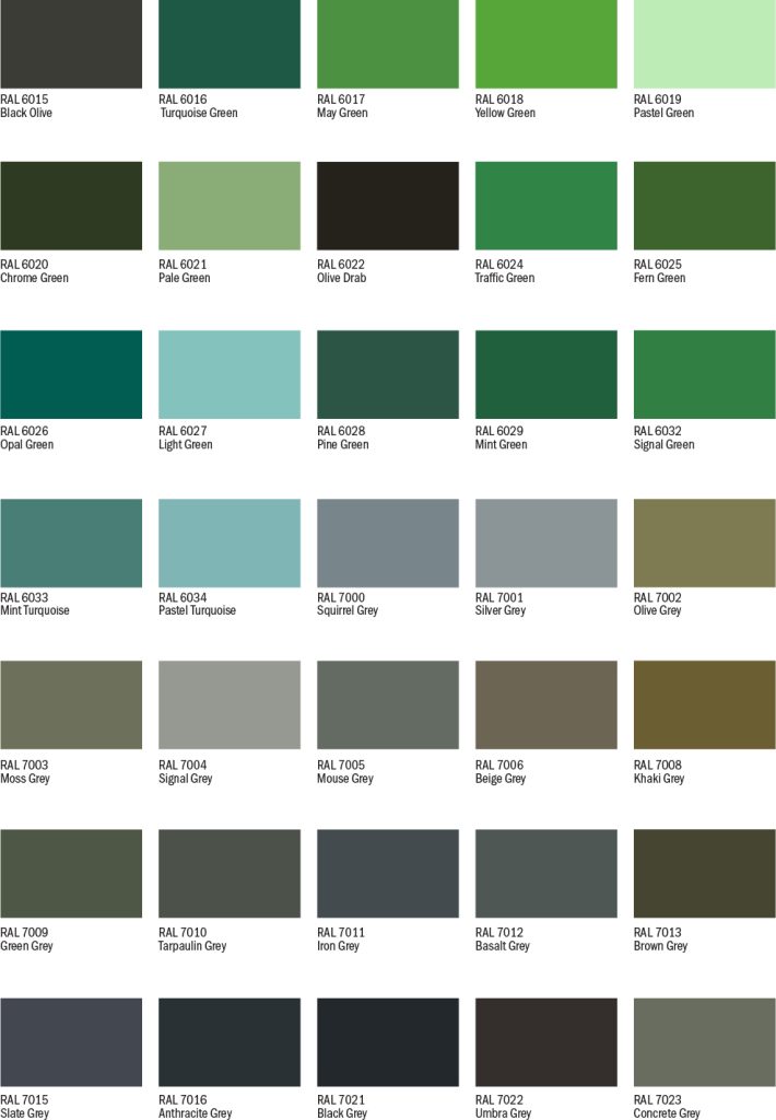 Powder Coating Color Charts | Georgia Powder Coating