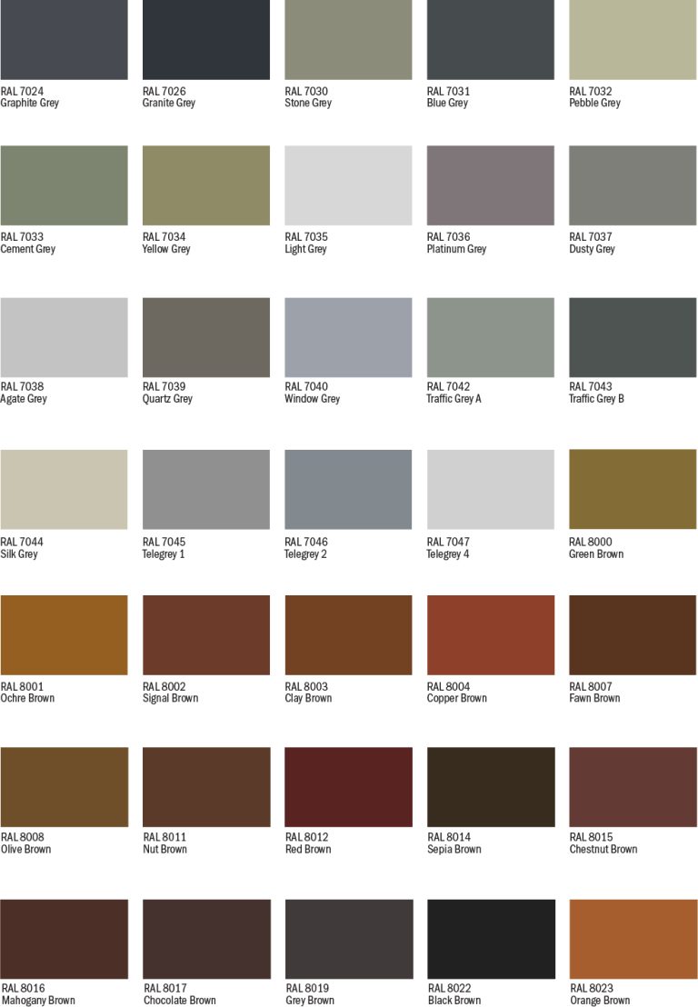 Powder Coating Color Charts | Georgia Powder Coating